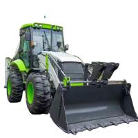 China Hydrostatic Transmission AM30-25 Backhoe Loader 6450mm Front Loader Backhoe with Air Cooling for sale