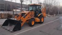 China Hydrostatic Transmission 388H Backhoe Loader 100hp Engine Front Loader for sale
