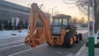 China Hydrostatic Transmission 388H Backhoe Loader 100hp Engine Front Loader for sale