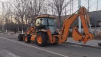 China Hydrostatic Transmission 388H Backhoe Loader 100hp Engine Front Loader for sale