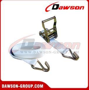 China 2000kg x 4m Ratchet Strap (In White) EN12195-2   for lifting for sale