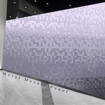 China Mosaic Wall Decor PET Wall Panel Bamboo Charcoal Fiber Wood Veneer Board for sale
