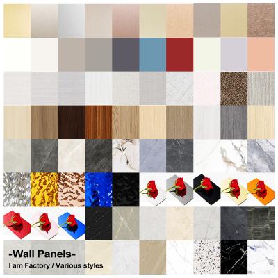 China Hohe Dichte Minimalist Stil Bambus Holzfaser Veneer PET Marmor Wandplatte zu verkaufen