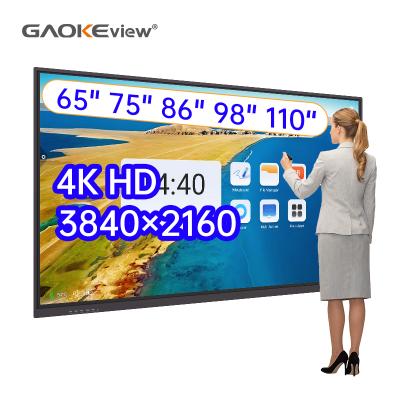 China 75/86/98/110 Inch Interactive Flat Panel for Education Smart Board Digital Interactive Whiteboard Smart Board for Classroom for sale