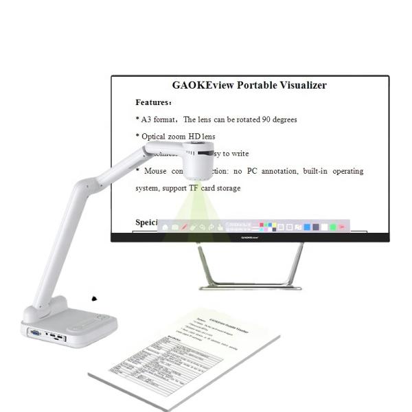 Quality Gaoke A3A4 Mini Scanner Document Camera for School 8/13 MP 4K Visualizer for sale
