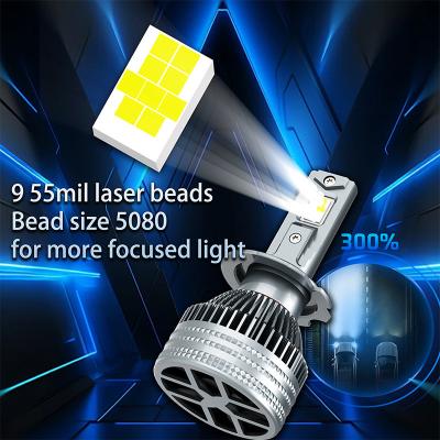 China Intelligent Fan Cooling 75W Car LED Headlight 6000K With Aluminum Hollow Base for sale