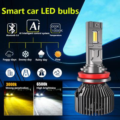 China M3 Bluetooth Smart LED Headlight Multi-Mode Color Adjustable H7 H4 H1 H3 Front Fog Lamp for sale