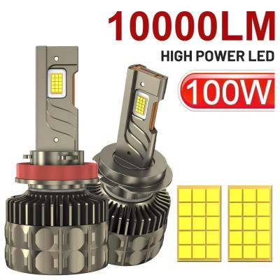 China R100 100W High Power LED Headlight Bulb with 6000LM Brightness and IP67 Waterproof for Cars and Trucks for sale
