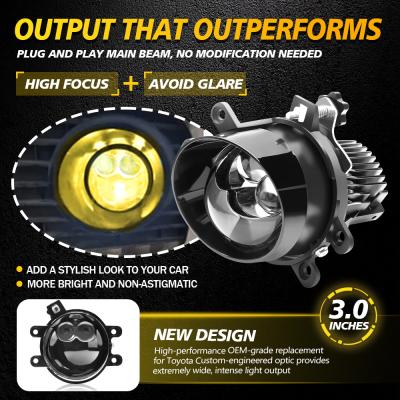 China 3 Inch 500W LED Fog Light with 80000LM Brightness and IP9 Waterproof for Toyota Tacoma Camry Corolla Fortuner for sale