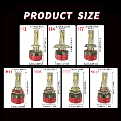 China Super Bright LED Headlight Bulb 5500 Lumens with Triple Copper Tube Cooling and IP67 Waterproof Auto Lighting Upgrade Kit for sale