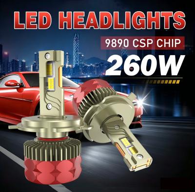 China 100W High Power Triple Copper Tube LED Headlight Bulb with 5500 Lumens Brightness and IP67 Waterproof for sale