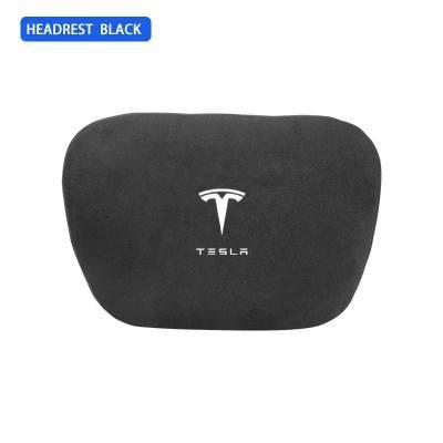 China Tesla Interior Accessories Memory Foam Headrest and Lumbar Support Pillow with High Density Memory Foam and Premium Suede Fabric for Ergonomic Driving Comfort for sale