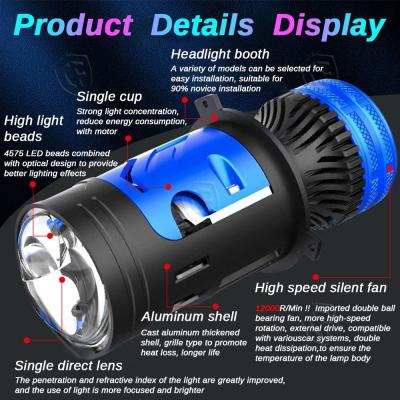 China 6000K Cool White 11000LM High Brightness LED Projector Headlight with Plug and Play Installation for Cars and Motorcycles for sale