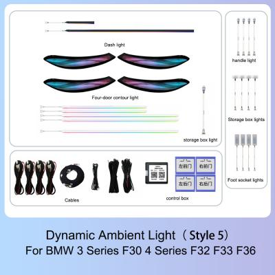 China CF BMW Dynamic RGB Interior Light Kit with Multi-Color Flowing Light, Plug-and-Play Installation, and Automotive-Grade ABS for F30/F32/F33/F36 for sale