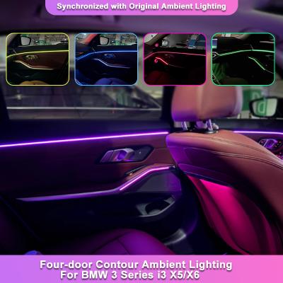 China CF Dynamic Ambient Lighting Kit for BMW G20 G05 G06 G07 with OEM Synchronized Multi-Color Dynamic RGB Cabin Illumination and Plug and Play Installation for sale
