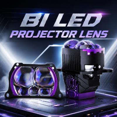 China CF 5 Direct Beam LED Headlight Projector Lens 6000K White Bi LED Retrofit Kit for High Low Beam Integrated Car Lighting Upgrade for sale
