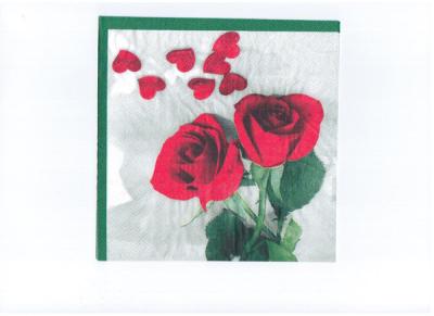 China 33cm uso romântico do almoço da dobra de Rose Printed Paper Napkin 2 ou 3 à venda