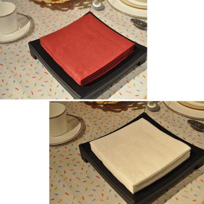 China Degradable 3-Ply Colored Dinner Napkins , 25x25cm Square Paper Napkins for sale