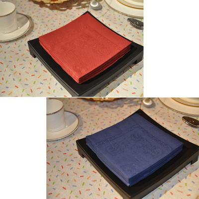 China Degradable 3-Ply Colored Dinner Napkins , 25x25cm Square Paper Napkins for sale