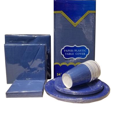 Cina Il solido ha colorato il blu reale allineato di plastica della tovaglia rettangolare di carta premio in vendita