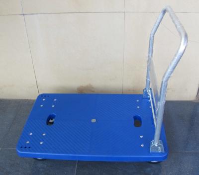 China trole plástico dobrável dos centro logísticos com azul/cinza, capacidade 150kg à venda