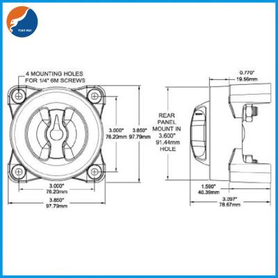 China Dual Circuit Plus Battery ON Off Selector 4 Position Marine Rotary Switch 350A 5511E for sale