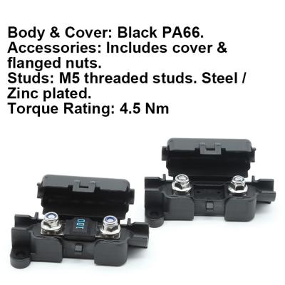 China 32V 150A MTA 0300360 00360 MidiVAL Fuse Holder Replacement Black Fuse Block with Hinged Cover for MIDI AMI BF1 Fuses for sale