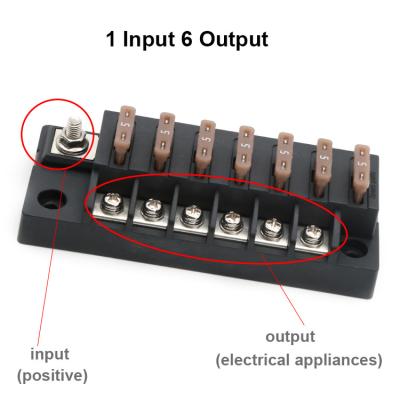 China Marine 6 Circuit 12 Volt 30 Amp Universal Automotive Fuse Block Holder Box For Boats for sale