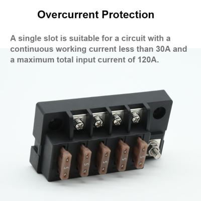 China 12V 24V Single Side Blade Fuse Holder Boat Fuse Box 4 Way Circuit Position Automotive Fuse Block for sale