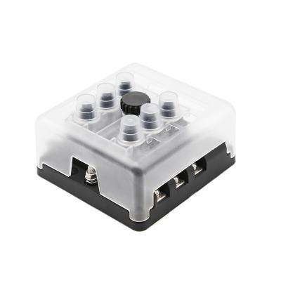 China Marine Grade 6 Circuit Breaker Panel Fuse Block Box With Protection Cover And Sticker Label For Automotive Car Boat for sale