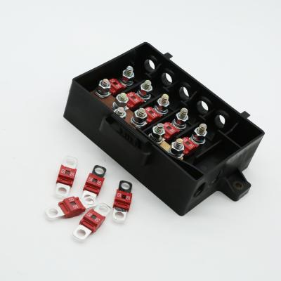 China 5P 5 Ways 200A Rated Current 48V DC MIDI Fuse Holder Electrical Junction Box for ANS MIDI Fuse for sale