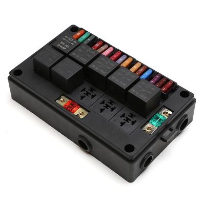 China Waterproof Automotive Fuse Holder with 10 Relays and 15 Way Blade Fuses for 40A Current Protection for sale