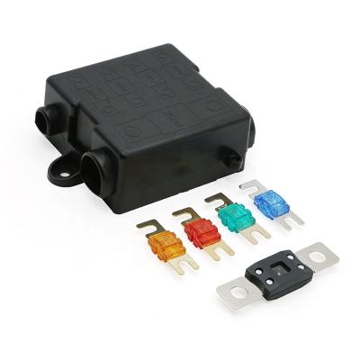 China Bolt Down Fuse Holder with 4 Position MIDI Fuse and 1 Position MEGA Fuse for 48V DC Automotive Applications for sale