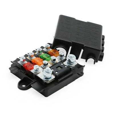 China Bolt Down Fuse Holder with 4 Position MIDI Fuse and 1 Position MEGA Fuse for 48V DC Automotive Applications for sale