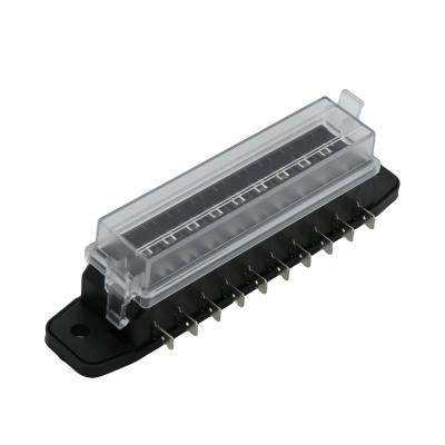 China 12V/24V 4 6 8 10 Way Circuit Automotive Fuse Box with 40A Rated Current and Transparent Cover for sale