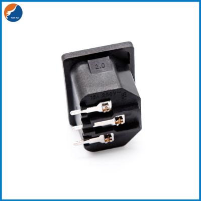 China R14-A-1AB4 Panel Mount Screw Secure 3 PIN IEC Electrical Plug Copper C14 AC Power Socket for sale