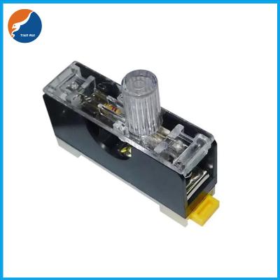 China 1P 2P 3P 6x30mm Din Rail Mount 35mm 3AG Fuse Block with PC Cover and LED Indicating for sale