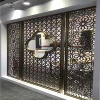 China Custom stainless steel 3D circular pattern decorative room partition for sale