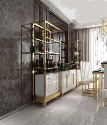 Cina La scaffalatura dorata dell'esposizione del Governo del vino di acciaio inossidabile della cucina ha personalizzato in vendita