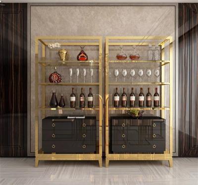 Cina La scaffalatura dorata dell'esposizione del Governo del vino di acciaio inossidabile della cucina ha personalizzato in vendita