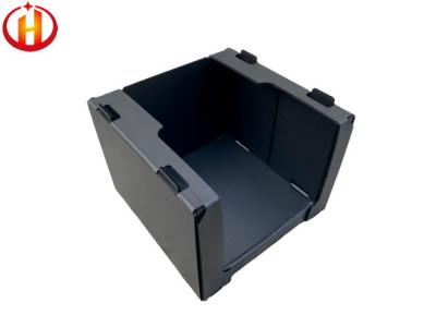 Chine Poubelles en plastique ondulées réutilisables pliables noires ou adaptées aux besoins du client à vendre