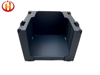 China Foldable Reusable Corrugated Plastic Bins Black Or Customized for sale