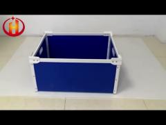 Foldable strong and durable corrugated plastic containers with frames