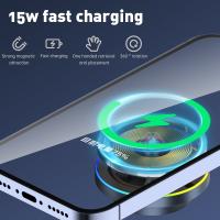 China Customized Car Magnetic Wireless Charger Hidden With Light Shut Off Function for sale