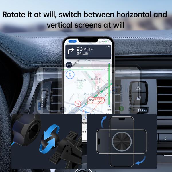 Quality Customized Wireless Car Magsafe Charger With Crystal Ambient Light Design for sale