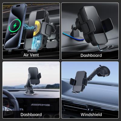 China Wireless Iphone Magsafe Car Charger Automatic Calibration and Clamping for sale
