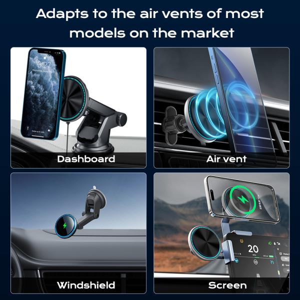 Quality Running Light Wireless Magnetic Car Charger Customizable Flexible Mounting for sale