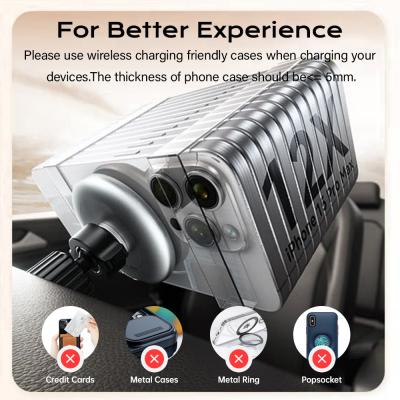 Cina Elegante e durevole portatelefono per auto magnetica in metallo caricabatterie senza fili con luce elettrica per iPhone in vendita