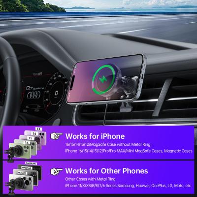 China Aluminium Alloy Texture RGB Light Effect Adjustable Minimum Car Phone Holder Fast Charging Iphone Wireless Charger Wireless for sale