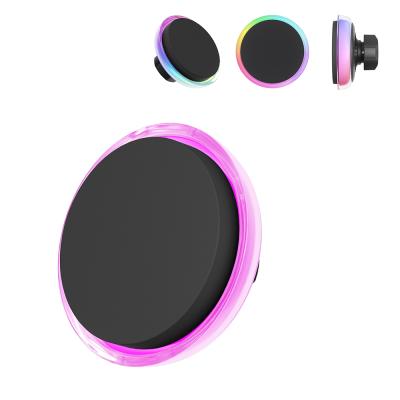 China Cargador inalámbrico para coche con textura de cristal, ventilador de refrigeración y luz de cielo estrellado para soporte de cargador de iPhone en venta